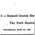 Summit County Bee and Park Record | 1961-11-30 | Page 3 | [Untitled ...